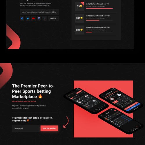 Designs | Design a sleek landing page - Peer-to-Peer Sports Betting app ... Designs | Design a sleek landing page - Peer-to-Peer Sports Betting app ...