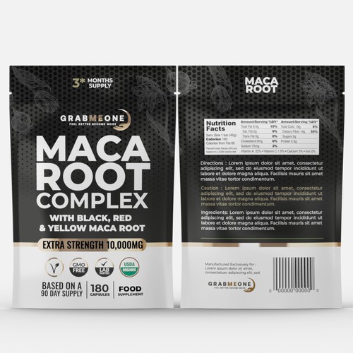 Designs | Design Stunning Maca Root Supplement Label for Pouch ...