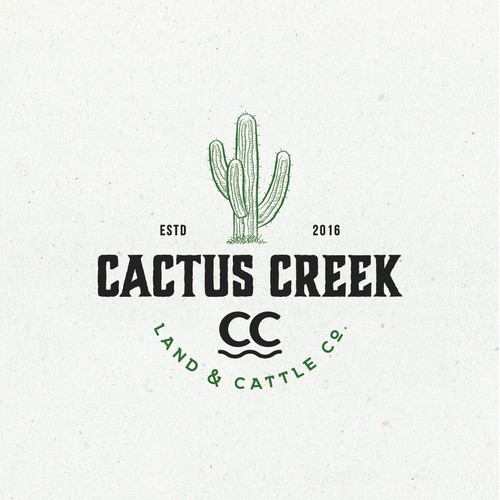 Ranch Real Estate Logo - "Cactus Creek Land & Cattle Co." | Logo design ...