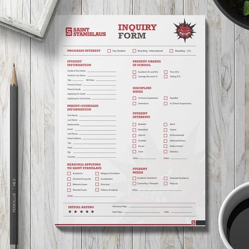 Designs | Professional Admission Inquiry Form | Postcard, flyer or ...