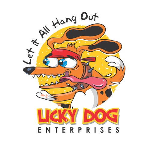 Create a fun loving COOL dog mascot (cartoon) for Licky Dog Enterprises ...