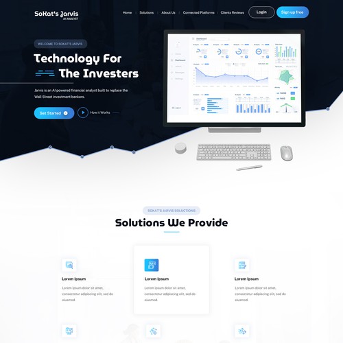 Designs | World's First AI Investment Banker | Web page design contest