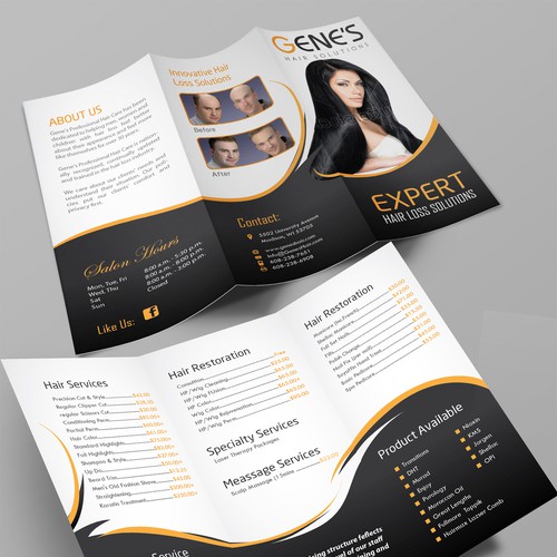 Create a winning brochure design for an established Hair Salon ...