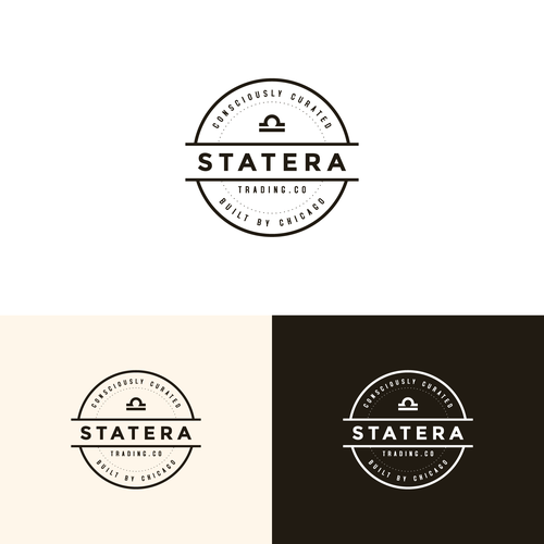 Create a vintage-modern geometric design for Statera Trading Company ...