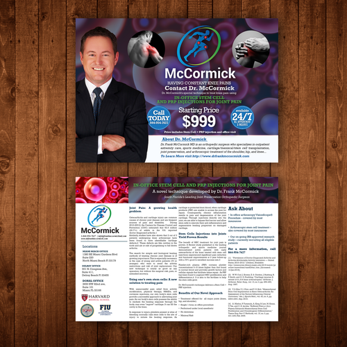 Dr. McCormick Stem Cell Treatment Flyer Design | Postcard, flyer or ...