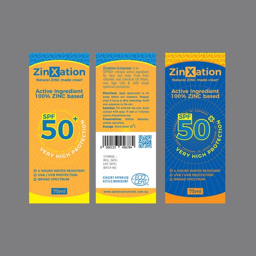Design a Sunscreen Label for Tubes | Product packaging contest