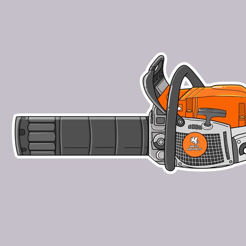 Designs | Chainsaw and Firearm Suppressor Sticker Design | Sticker contest