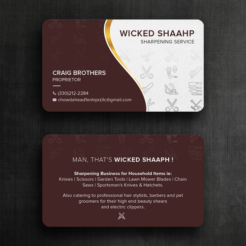 Designs | Business card design that highlights my sharpening service ...