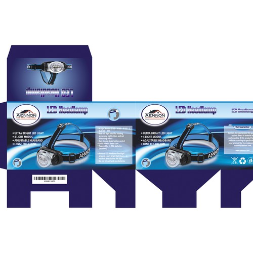 Create A **LED Headlamp Flashlight** Packaging Design To Be Seen All ...