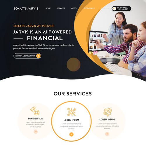 Designs | World's First AI Investment Banker | Web page design contest