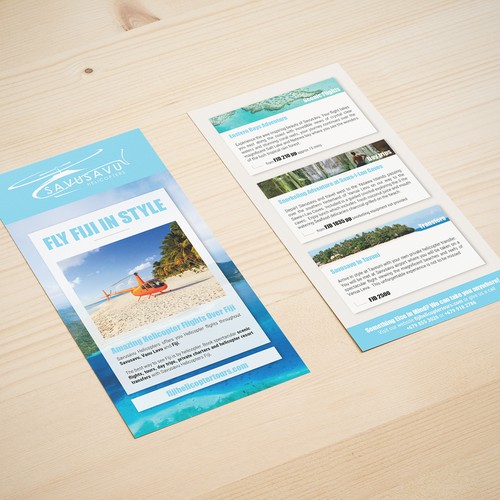 Fiji Helicopter tour agency needs eye catching flyer | Brochure contest