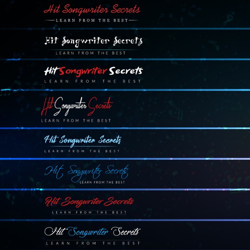 Design a eye-catching top banner for my songwriting course website ...