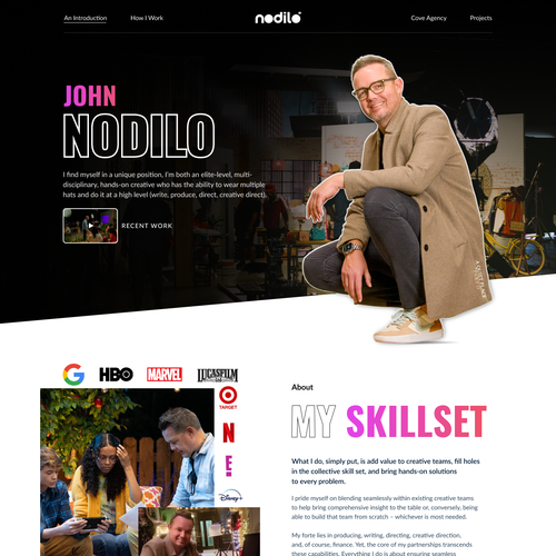 Designs | Creative Executive Site Redesign (Writer, Producer, Director ...