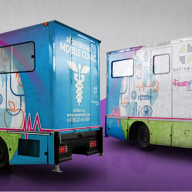 Design wrap-around for mobile clinic van for HealthFirst and ActiveOne ...
