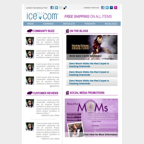 Social Media Community Email Newsletter Template | Web page design contest