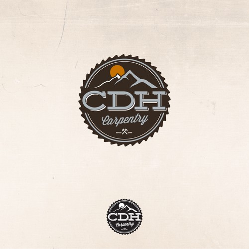 Create a trendy logo for timber frame construction company in a scenic ...