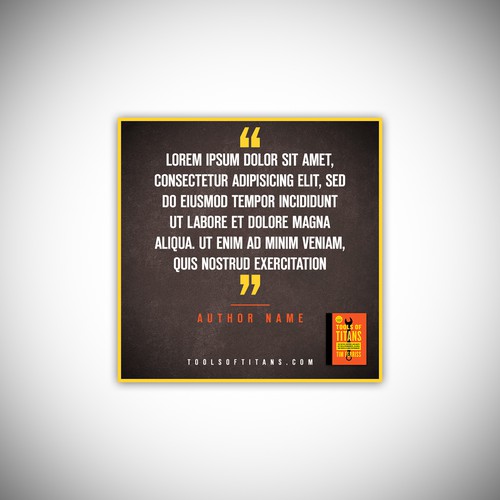 Design a template for quote card images (quote from upcoming book ...