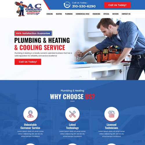 Designs | Heating Cooling Plumbing Website | Web page design contest