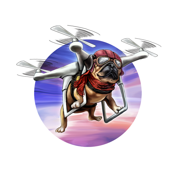 Pug Flying Drone T-Shirt | T-shirt contest