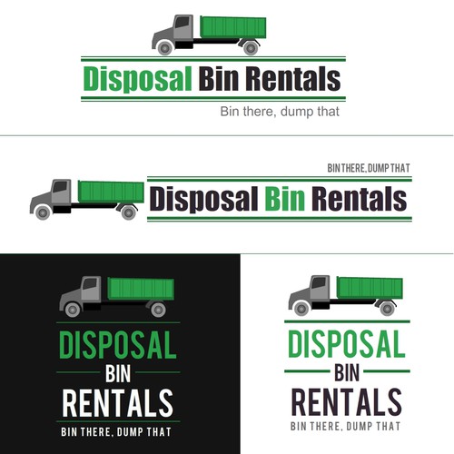 Cartoon-Style Truck Logo Design For Roll off Disposal Bin Rental ...