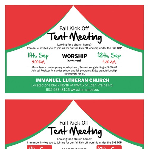Church Tent Meeting Flyer | Print or packaging design contest