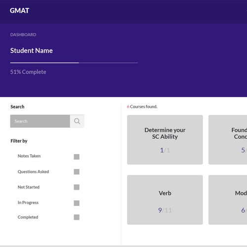 Course page interaction design | Web page design contest