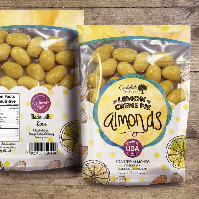 Fresh Packaging Design for Irresistible Lemon Pie Almonds! | Product ...