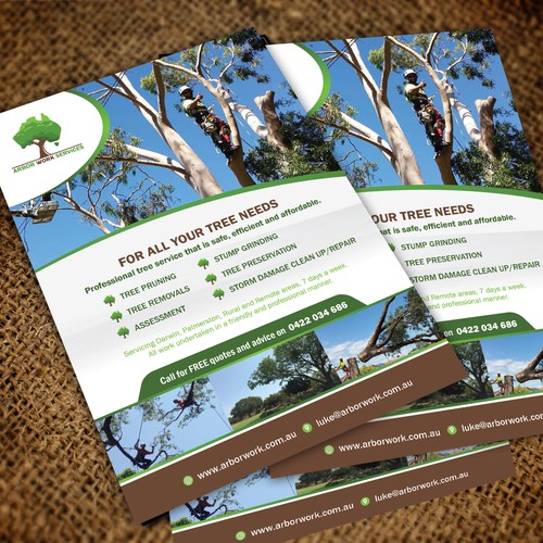 Design A5 leaflet for local tree work (arboriculture) business ...