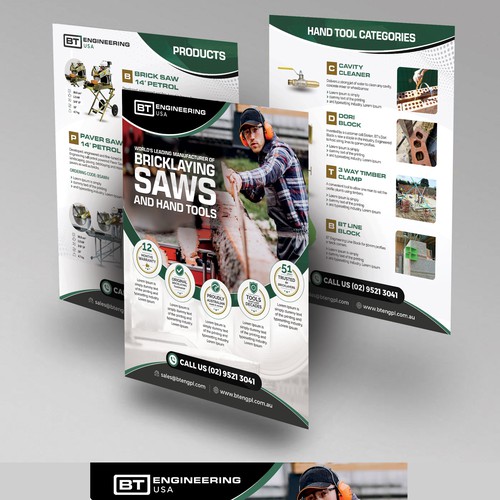 Designs | Attention grabbing 3 page flyer for power tool company ...