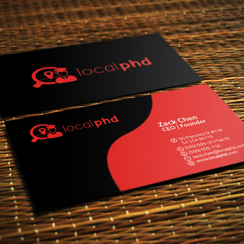 Business Card Redesign for Local Lead Generation Company "Local PhD ...