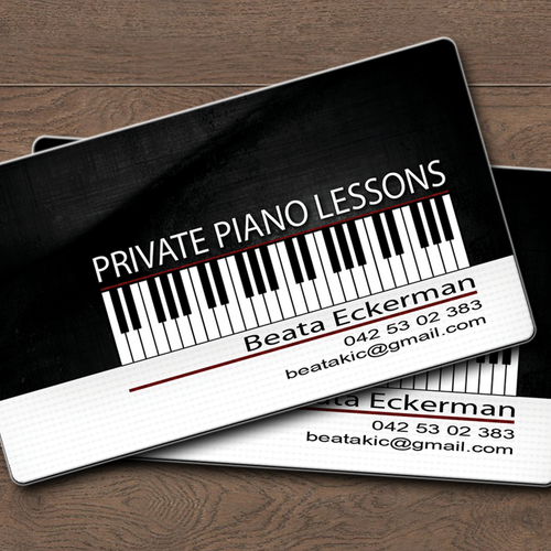 Business Card for private piano lessons | Stationery contest