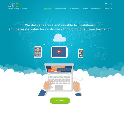 Stylish one pager for an innovative IoT startup company | Web page ...