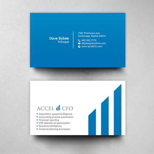 Outsourced CFO needs professional, soft-feel business card | Business ...