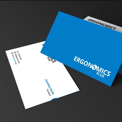 Create an eye-catching, professional business card for Ergonomics Plus ...
