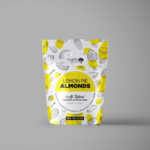 Fresh Packaging Design for Irresistible Lemon Pie Almonds! | Product ...