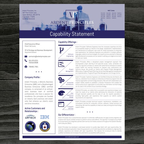 Professional and Sleek Capability Statement and powerpoint template for ...