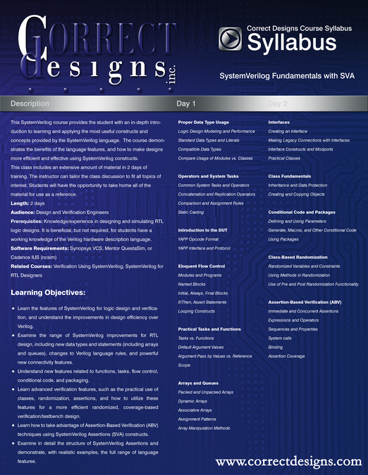 One page product brief and syllabus template | Print or packaging ...