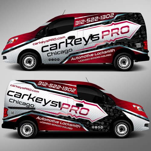 Designs | Attracted and noticeable design for Locksmith van wrap | Car ...
