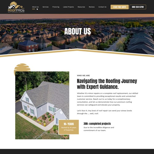 Designs | Standout Roofing Company Website Design. | Web page design ...
