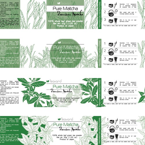 Create matcha green tea labels for startup tea brand | Product label ...