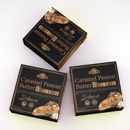 Caramel Peanut Butter with Snickers Cake BOX | Product packaging contest