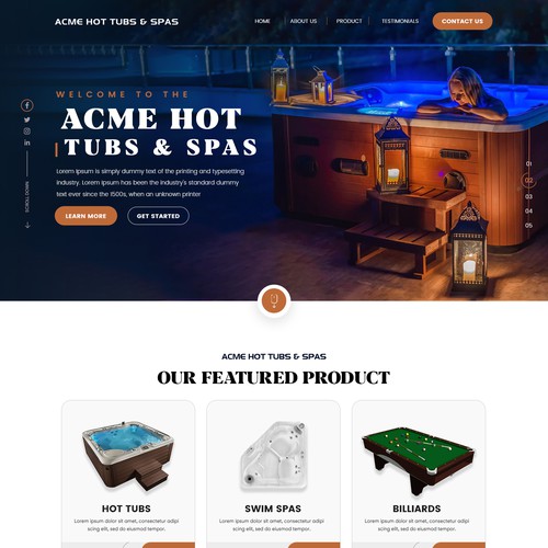 Designs | Hot Tub and Spa Lead Generation Website | Landing page design ...