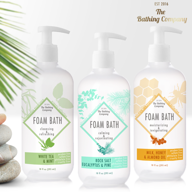 Foam Bath line in need of labels! | Product label contest