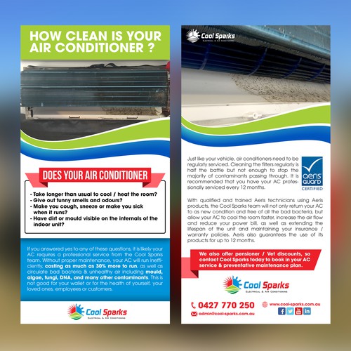 Air Conditioning Service flyer that looks "healthy and clean ...