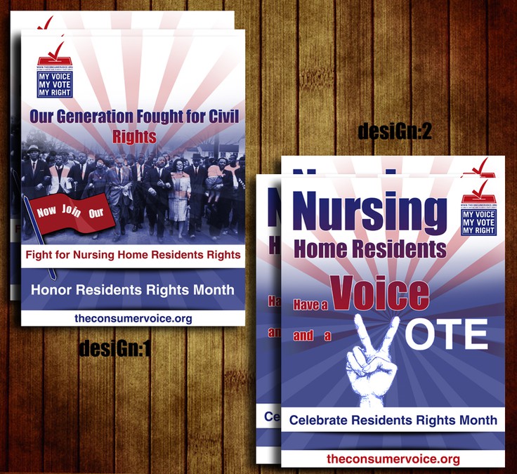 Charity needs flyer/poster set to promote the rights of nursing home ...