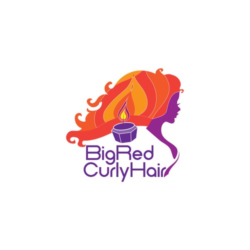 Wild Colorful Red Curly Hair Logo | Logo design contest
