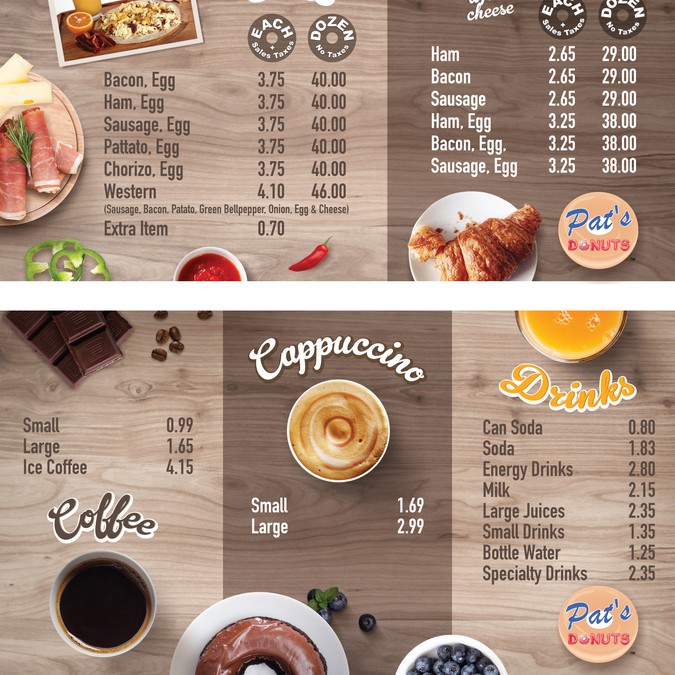 Donut Shop Needs New Menu Design | Menu contest