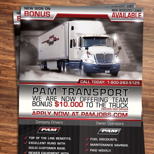 Create trucking ad to recruit drivers | Postcard, flyer or print contest