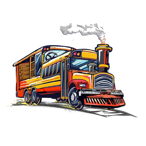 Designs | School bus train | Other art or illustration contest