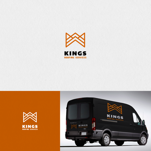 create a logo fit for a king. Kings Roofing Services black orange and ...